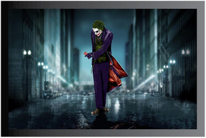 Joker Frame Poster For Room Synthetic Wood Gloss Lamination F53 Paper ...