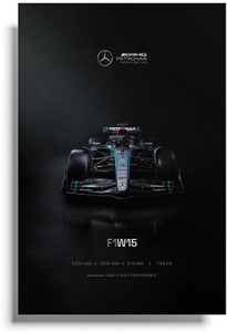 Mercedes AMG Formula One Racing Poster | Mercedes F1W15 2024 Specs | A3 ...