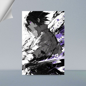 VIRGIN ARTS | SASUKE UCHIHA HOLDING SWORD | SHARINGAN | B&W DIGITAL ART ...