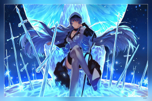 Anime Girls Blue Esdeath Akame Ga Kill Kkajsowe Matte Finish Poster ...