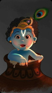 Religion Poster ! Makhan Chor Shree Krishna Poster! Religious Wall ...