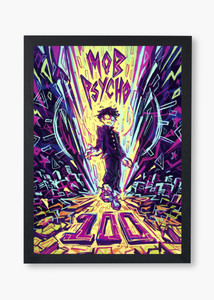 ANIME POSTER FRAME (MOB PSYCHO) - Black/White Wall Poster For Home And ...