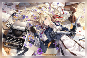 Violet Evergarden Anime Girls Anime Typewriters Matte Finish Poster P ...