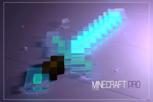Abstract Minecraft Diamond Sword Minecraft Video Game Multicolour Matte ...