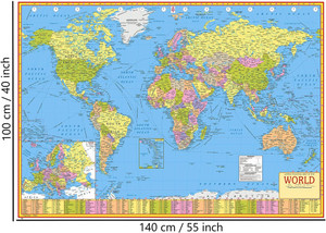 World Political Map | 140 cm x 100 cm | Laminated | Extra Large Size ...