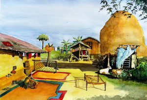 Poster Indain Rural Village Painting Digitalart sl-14396 (Wall Poster ...