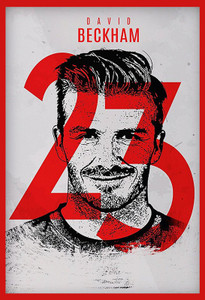 Poster David Beckham sl-9615 (Large Poster, 36x24 Inch, Banner Media ...