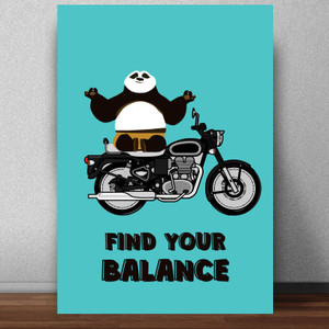 Panda Motivational Poster for Room & Office Rolled Multicolor Paper ...