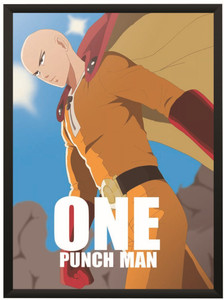 One Punch Man Anime Saitama Wall Poster With Frame A4 Size Photographic ...