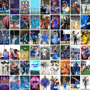 Indian Cricket Legends Poster Set – 54 Iconic Moments & Players Fine ...