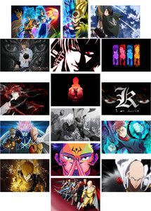Anime Manga Posters - Set of 16 small posters Paper Print - Animation ...