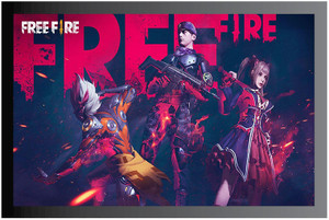 Free Fire Game Frame Poster For Room Synthetic Wood Gloss Lamination ...