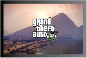 GTA Game Frame Poster For Room Synthetic Wood Gloss Lamination F24 ...