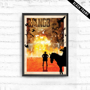 Django Unchained Tribute Poster Black Frame Photographic Paper - Pop ...