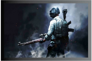 Pubg Game Frame Poster For Room Synthetic Wood Gloss Lamination F14 ...