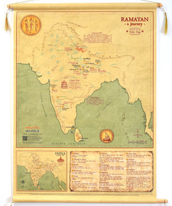 The Ramayan Map Rollup English - Canvas Art - Maps posters in India ...