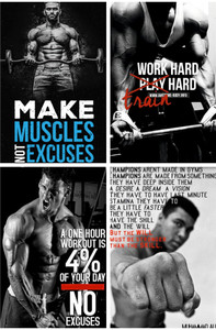 Poster 4 Combo, Gym Motivational Quotes|Quotes Poster | GYM Workout ...