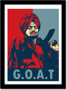Sidhu Moosewala Large Framed Poster for Room & Office(13x19 inch,Framed ...