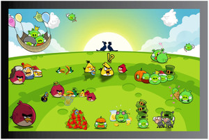 Angry Birds Poster with Frame Gloss Lamination M17 Paper Print - Movies ...