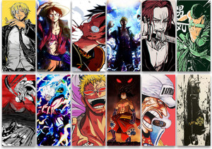 set of 12 onepiece wall poster for room anime posters (size_12x4.5 inch ...