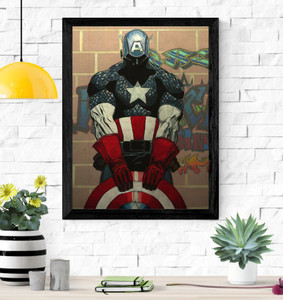 Captain America Modern Wall Art Framed Poster Paper Print - Captain ...