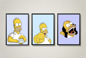 THE SIMPSONS WALL POP ART ROOM DECOR (SET OF 3) HOMER SIMPSON FRAMED ...