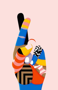 Abstract design Poster 'Fingers Crossed Grafiti Art' Paper Poster ...