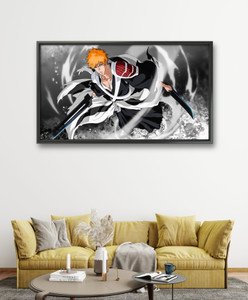 VIRGIN ARTS | ICHIGO KUROSAKI | BLEACH | 300 GSM A4 FRAMED POSTER ...