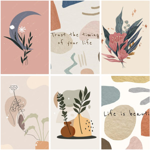 Boho Aesthetic wall decor poster || A4 size 8×12 inches || Pack of 6 ...