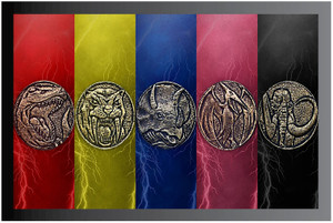 Power Rangers Frame Poster For Room Synthetic Wood Gloss Lamination F4 ...