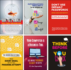 Pack of 6 Cyber Security Posters in English for Office, Workplace and ...