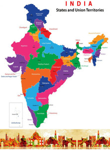 Poster India New Map sl-17379 (Wall Poster, 13x19 Inches, Matte Paper ...