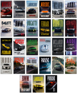 Pack of 27 Cars Aesthetic Wall Collage Kit Posters | Posters for Wall ...