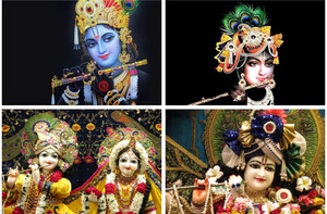 Poster 4 Combo Bal Krishna, Lord Krishna Poster | Radha-Krishna,Laddu ...