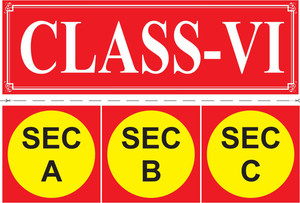 Poster School Sticker Class Vi With Section (Large Print, 36x24 Inches ...