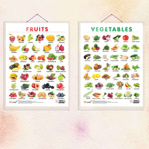 FRUITS CHART HARD LAMINATED and VEGETABLE CHART HARD LAMINATED | combo ...