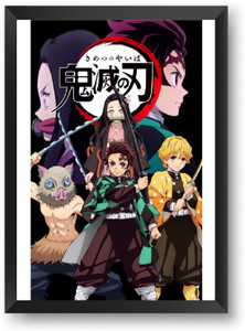 ANIME POSTER FRAME - DEMON SLAYER - Black Framed Wall Poster For Home ...