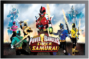 Power Rangers Frame Poster For Room Synthetic Wood Gloss Lamination F14 ...