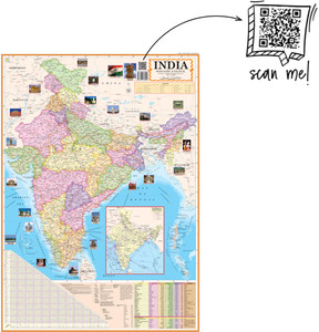 India Political Map | Large-Size Educational Wall Chart by Eoi ...