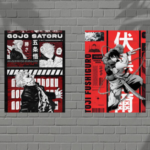 Set of GOJO AND TOJI Aesthetic Anime Posters – A4 Size (12x8 Inch ...