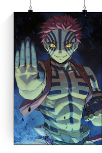 Akaza Poster | Akaza Demon Slayer Poster | Upper Moon Akaza Demon ...