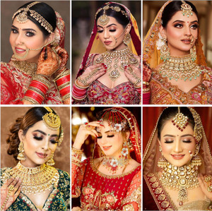 Pack of 6 Bridal Makeup Poster for Beauty Parlour Wall Decor Paper ...