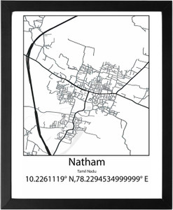 Natham,Tamil Nadu,India UNFRAMED Minimalist Map Line Art Print Poster ...