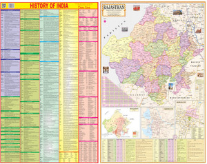 Pack of 2 – History of India & Rajasthan Political Map (23 x 36 Inch ...