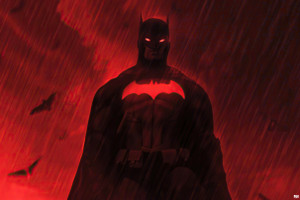 Batman Red Rain Poster 18 x 12 inch 300 GSM Paper Print - Movies ...