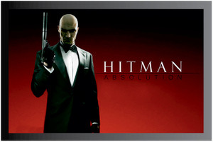 Hitman Game Frame Poster For Room Synthetic Wood Gloss Lamination F13 ...