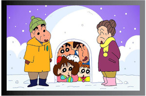 Shin Chan Frame Poster For Room Synthetic Wood Gloss Lamination F13 ...