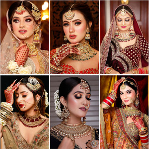 Pack of 6 Bridal Makeup Poster for Beauty Parlour Wall Décor Paper ...