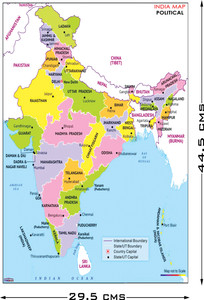 Set of 3 Large India Maps (Political, Physical, Population, Vegetation ...