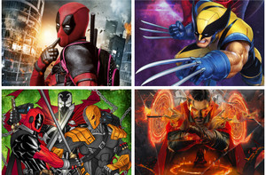 Poster 4 Combo Deadpool & Wolverine Poster for Home Office and Student ...